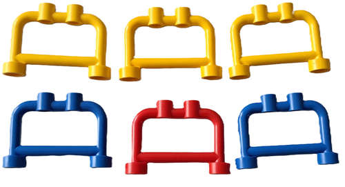 LEGO 6 x BAR 1 x 4 x 2 BACK OF CAR - 4083 - 3 x YELLOW, 2 x BLUE & 1 x ...