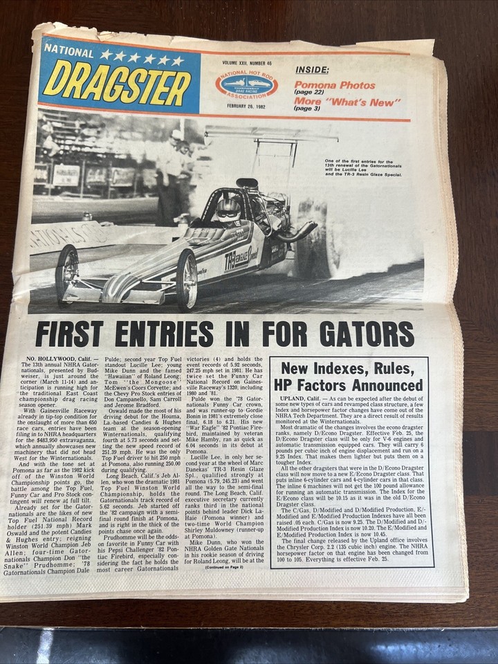 National Dragster Magazine February 26, 1982 | eBay