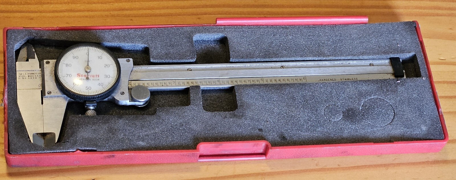 Starrett 120A-6 Dial Caliper White Dial Face & Black Rim Red Case ...