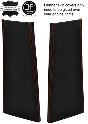 RED STITCH 2X LOWER B PILLAR REAL LEATHER COVERS FOR RANGE ROVER SPORT ...