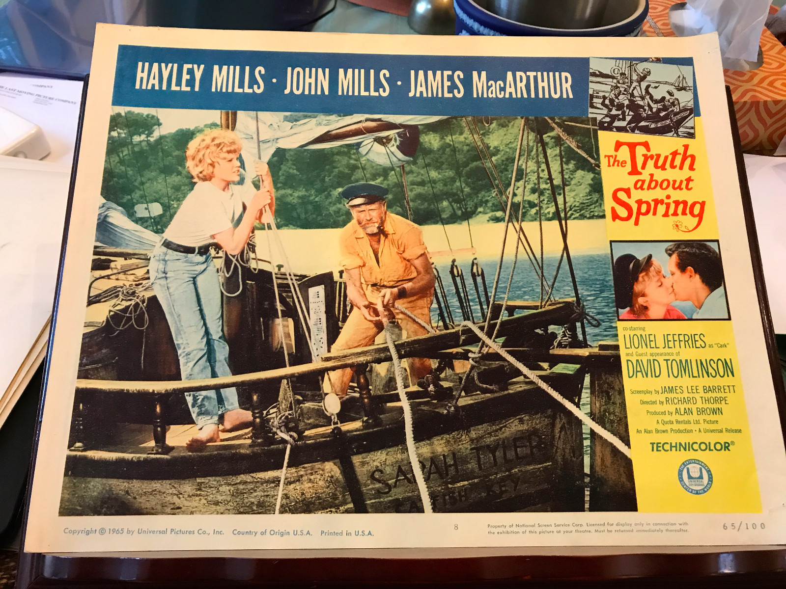 Truth About Spring, The 1965 Universal lobby card Hayley Mills John ...