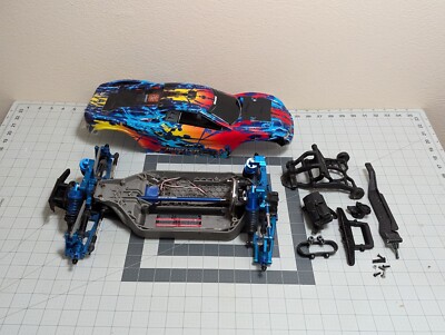 Traxxas Rustler 4x4 Highly Upgraded Slider Chassis. Blue Aluminum ...