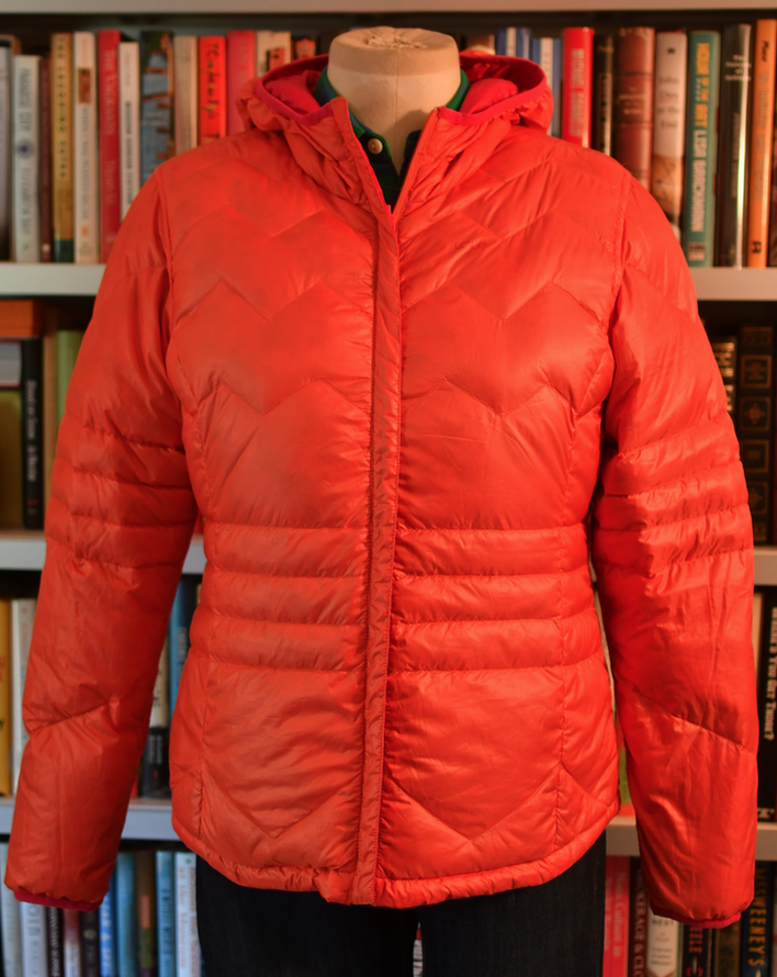 Preowned Lole Down Duvet Hoodie Size Lady Large Reversible Raspberry ...