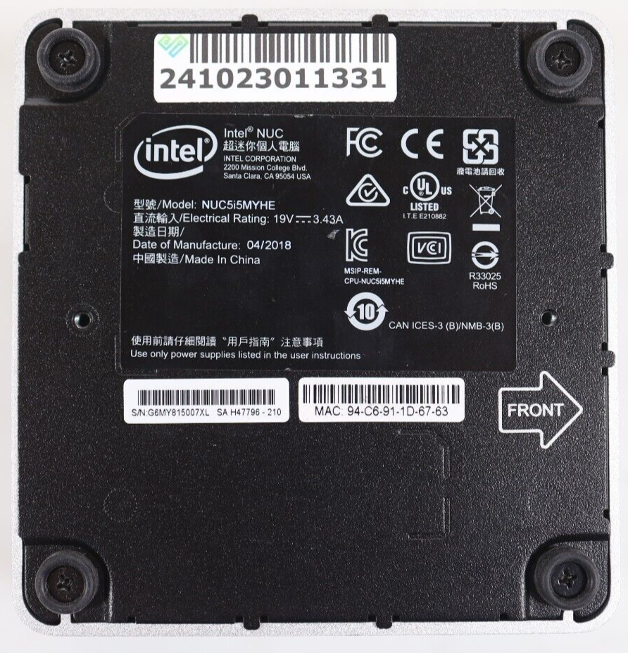 Intel NUC5i5MYHE NUC Intel i5-5300U 8GB DDR3 No COA SSD | eBay