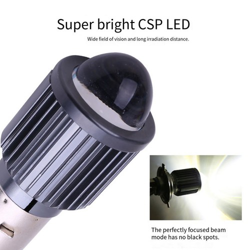 High Intensity LED Motorcycle Headlights H4 Dual Color Lens Bulbs ...