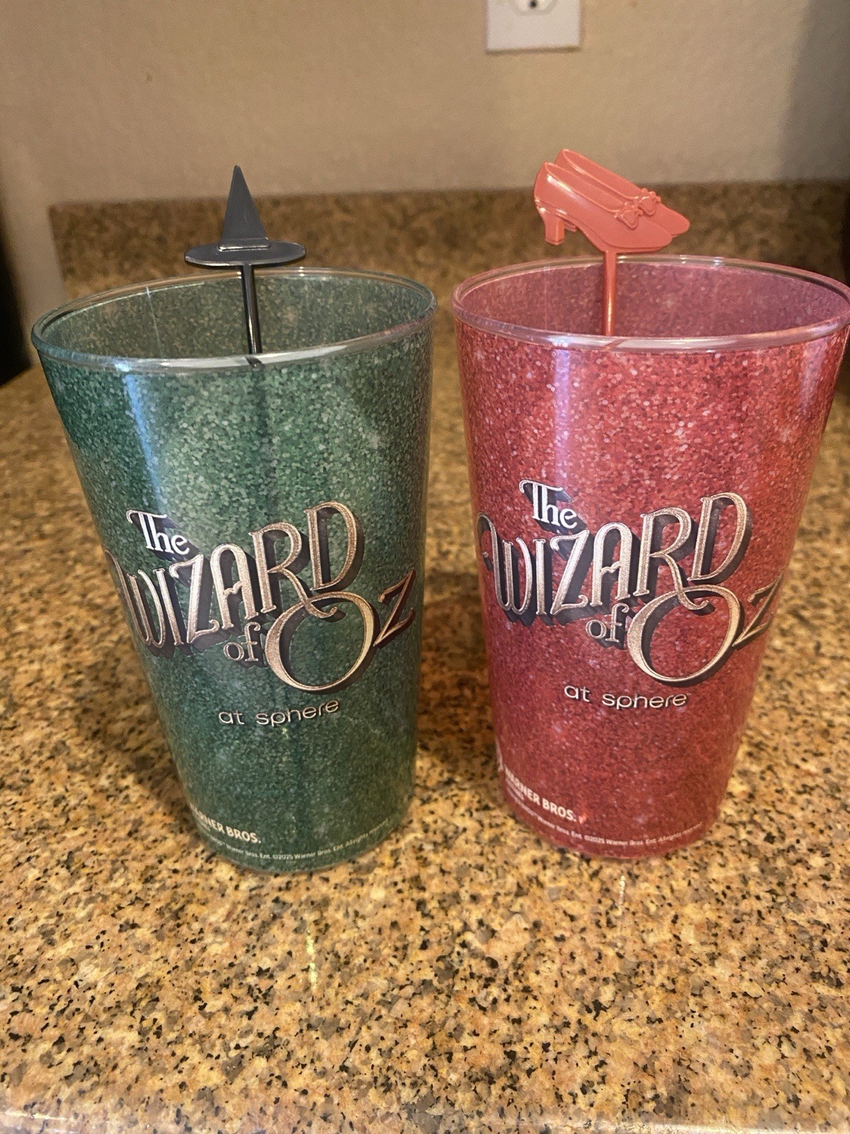Wizard Of Oz Sphere Souvenir Cup Green+Red + Ruby Slipper And Witch Hat ...