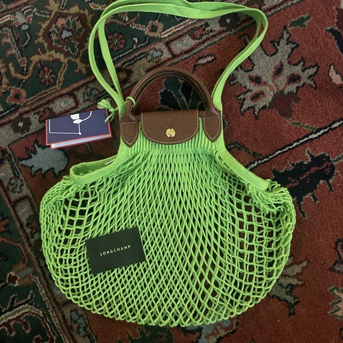 NWT Longchamp Bright Green Filet Bag Large | eBay