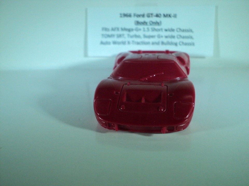 HO scale Slot Car Custom Resin body 1966 RED Ford GT-40 MK-II Fits AFX ...