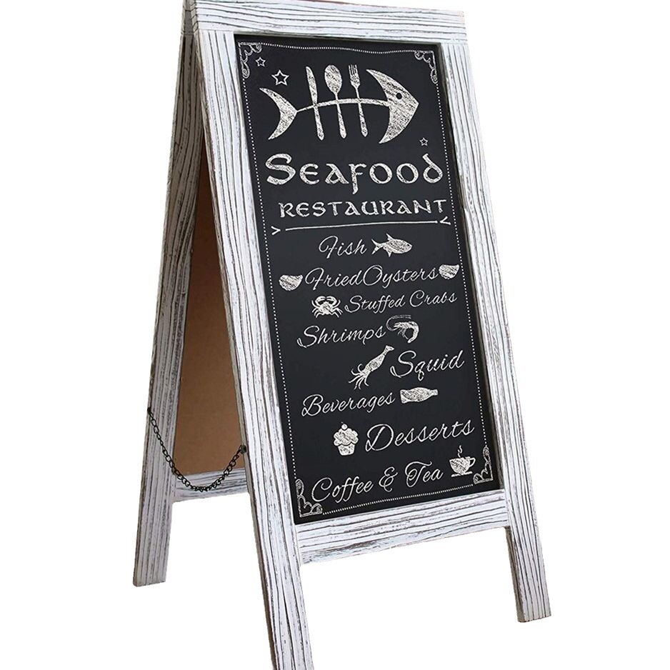 Large Wooden A-Frame Sign Magnetic Sidewalk Chalkboard Board Farmer ...