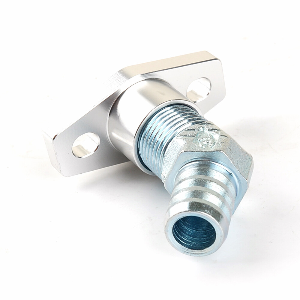 Aluminum Turbo Oil Return Flange &TD04 TD05 TD06 w/IHI RHF4 RHB4 45DEG ...