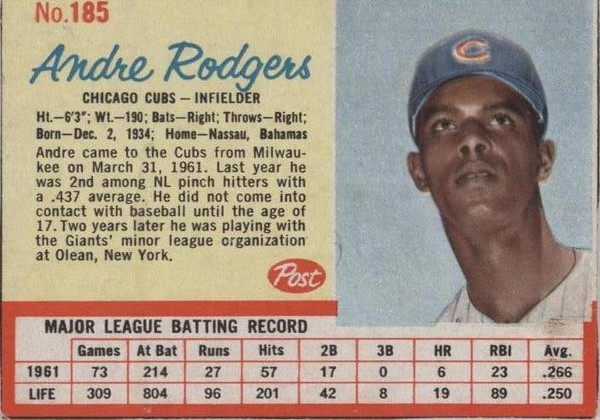1962 Post - #185 Andre Rodgers for sale online | eBay