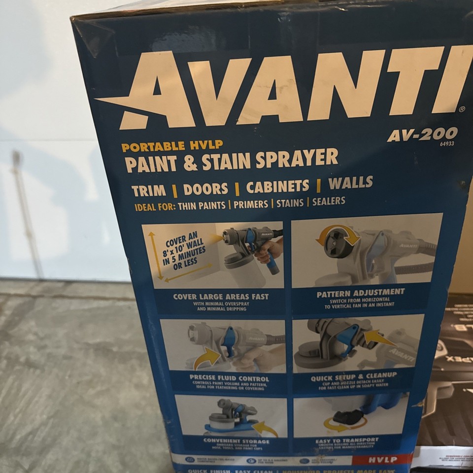 BRAND NEW AVANTI 120V Portable HVLP Paint & Stain Sprayer AV-200 #64933 ...