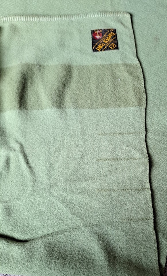 Vintage Trapper Point Blanket 57" x 76" Sage Green Camp Throw Wool | eBay