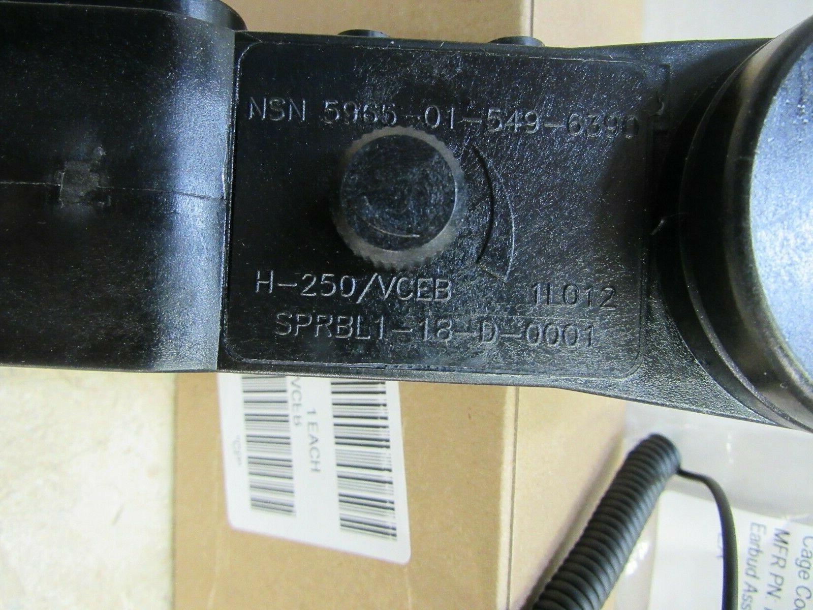 H-250 VCEB US Military Radio Handset with Ear Bud Assembly NIB Volume ...