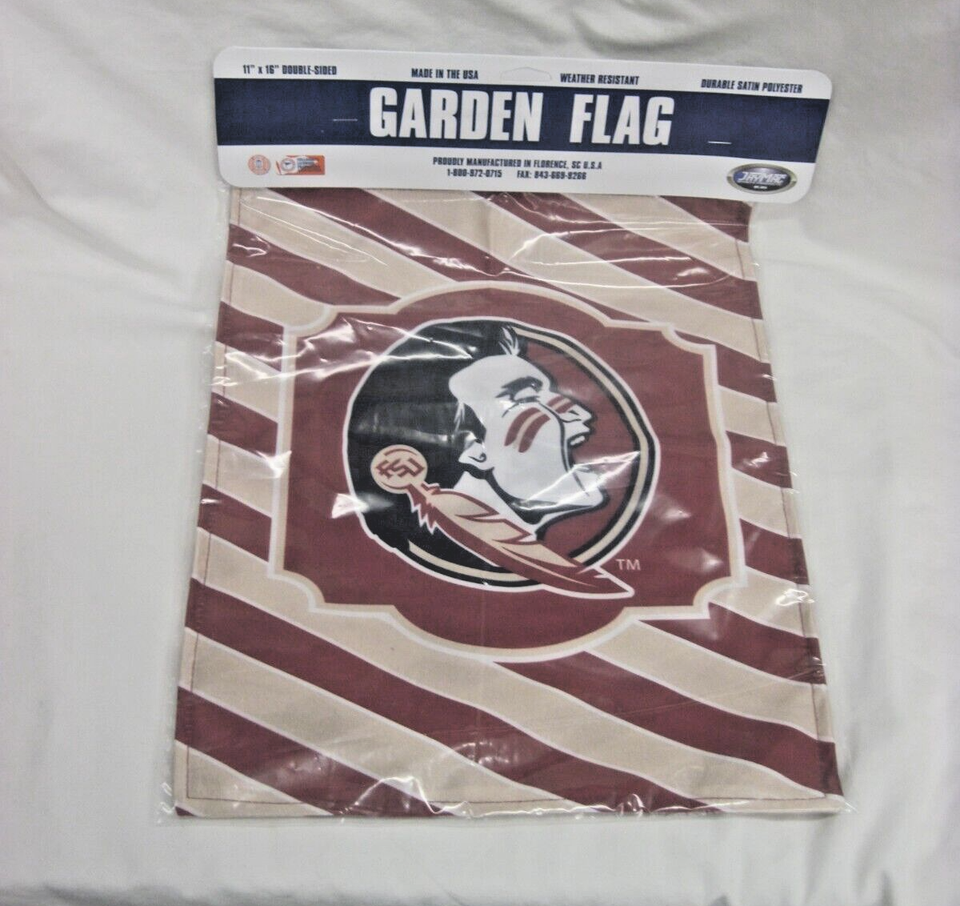FLORIDA STATE UNIVERSITY BOLD STRIPE GARDEN FLAG 11"X16" 2-SIDE NEW ...
