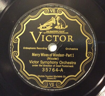 Josef Pasternack, Victor Sym Or – 78 rpm Victor 35764: Merry Wives of ...