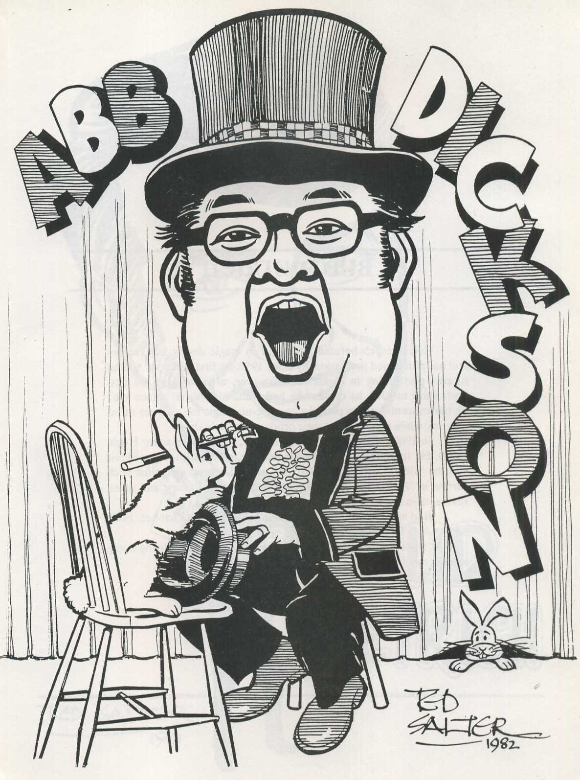 Abb Dickson caricature 1988 book The Magic Castle Walls of Fame by Ted ...