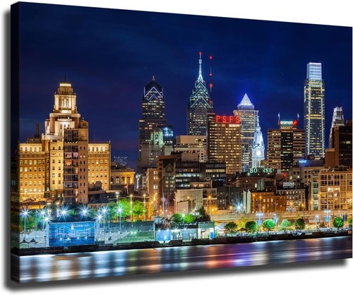 Philadelphia City Landscape Decoration - Philadelphia Skyline Poster ...