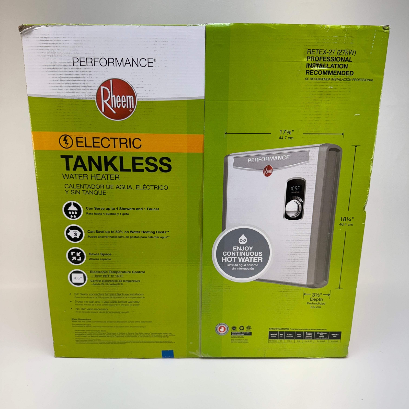 New Rheem Retex-27 Tankless Water Heater | eBay