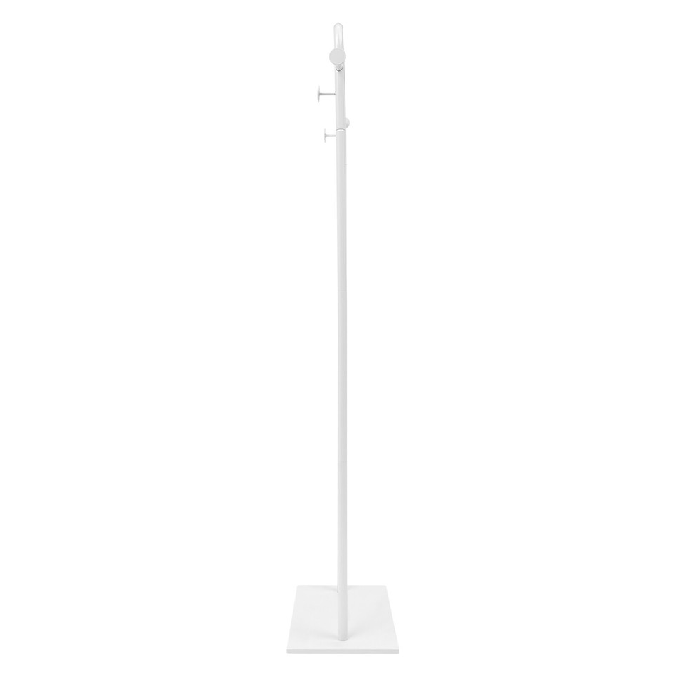 White Modern Free-standing Coat Rack, Metal Clothes Rack With 4 Anti ...