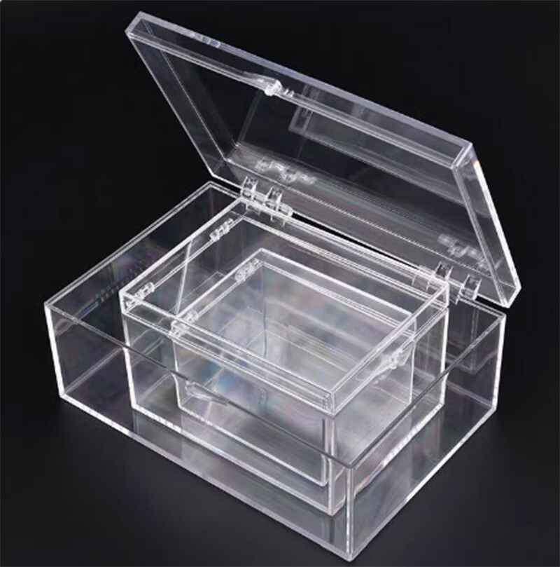 Square Cube Clear PC Small Boxes Storage Compartment Mini Box Plastic ...