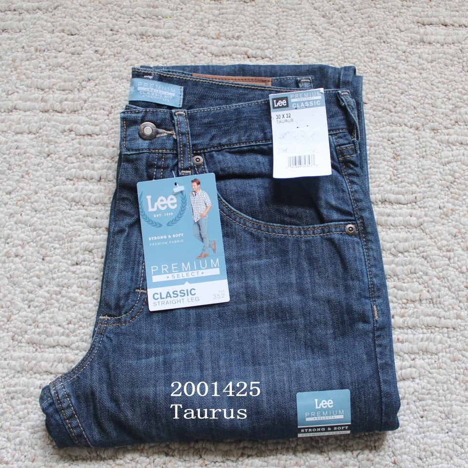NEW Lee Men's Premium Select Denim Classic Straight Leg Jeans 20014 ...