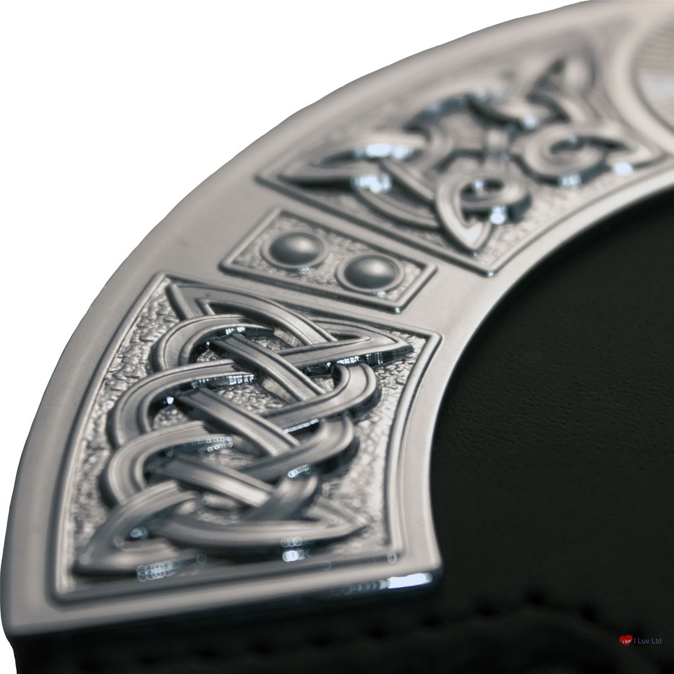 Sanders Dress Sporran 3 Tassels Studded Celtic Arch Scottish Clan Crest ...