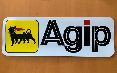 AGIP Racing Vinyl Car Wall Sticker Decal NOS Vintage Original Sponsor ...
