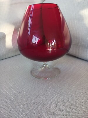 Vintage Ruby Coloured Oversized Brandy Glass | eBay