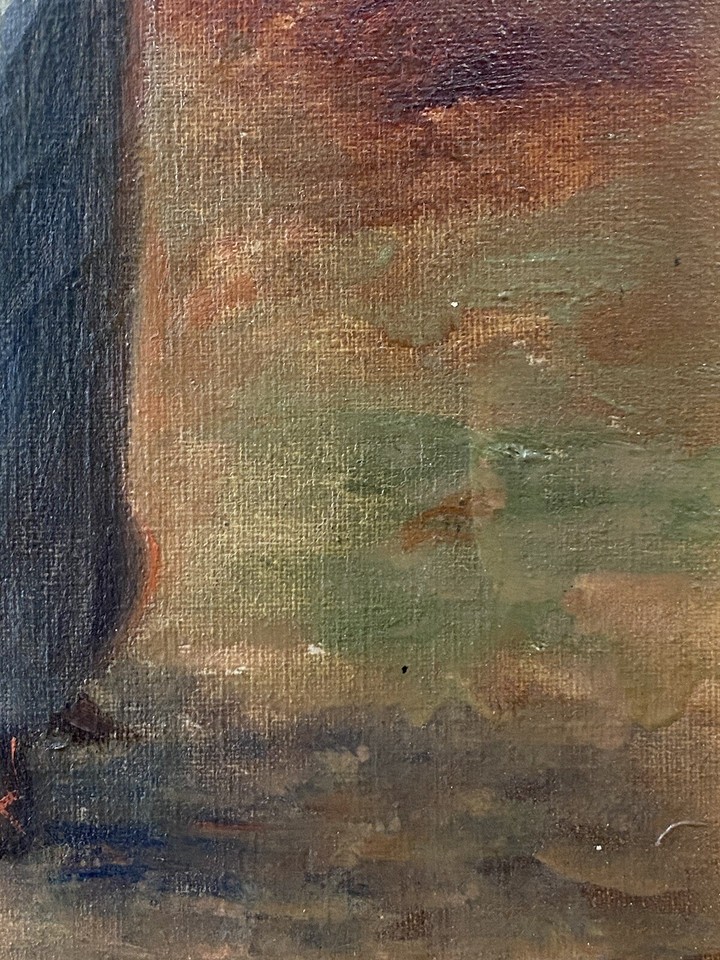 🔥 Antique Old 19th c English Impressionist Woman Portrait Oil Painting ...