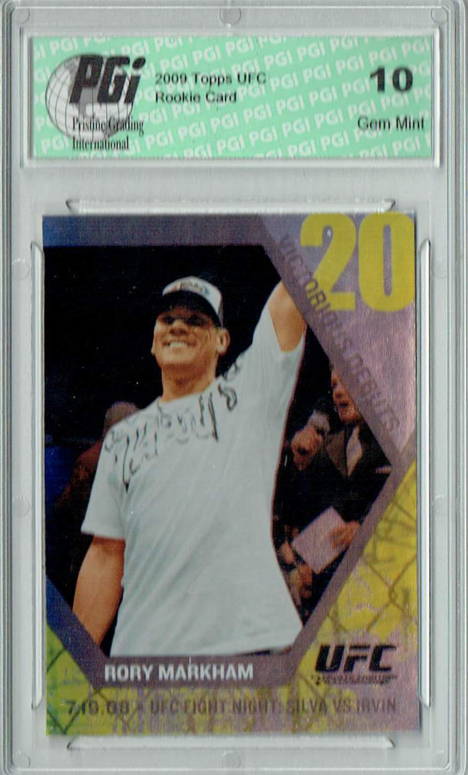 Rory Markham 2009 Topps UFC #VD7 Victorious Debuts Rookie Card PGI 10 ...