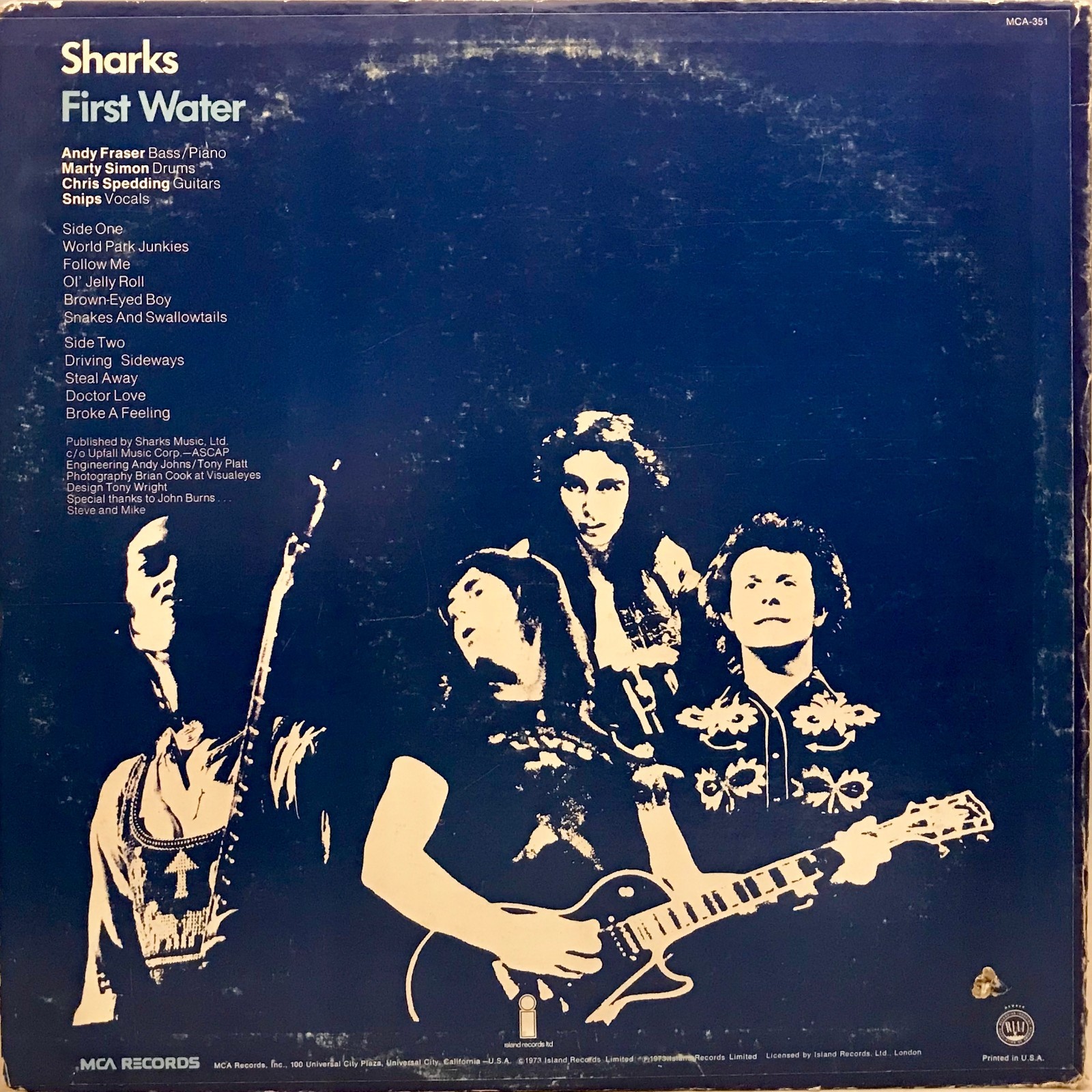 SHARKS "First Water" Vinyl LP - 1973 MCA-351 - EX / VG+ | eBay