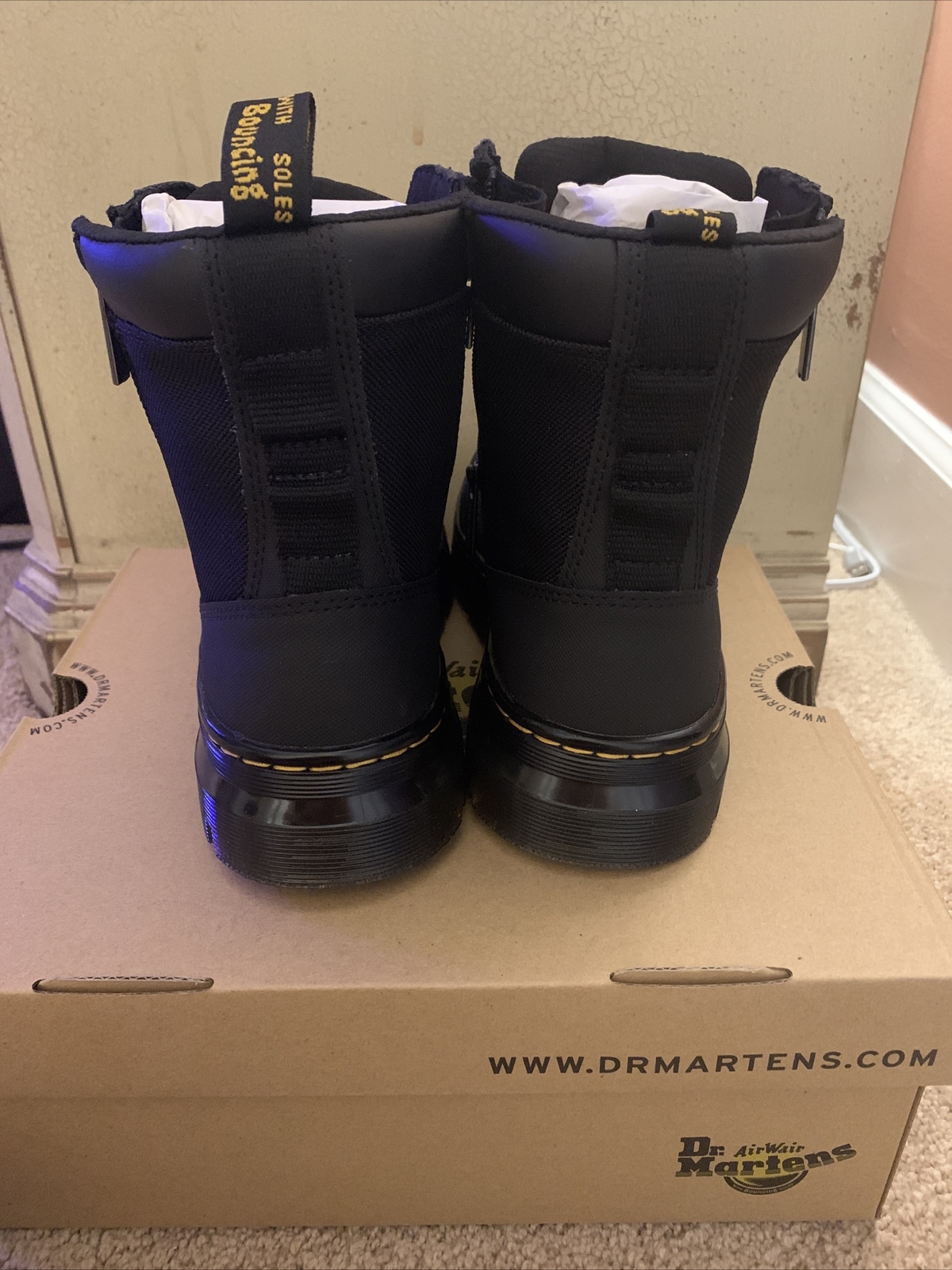 Dr Martens Combs Zip Tech X-Tough Unisex Ajax Black Utility Boots Sz ...