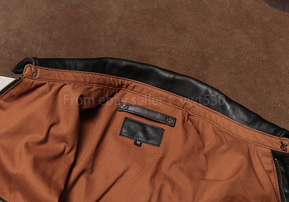 Tea Core Leather A2 Pilot Jacket Classic American Retro Men's Lapel ...