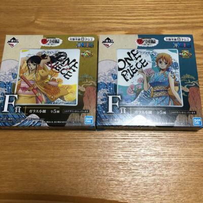One Piece Wanokuni Small Dish Glass Plate 2 Set Okiku Nami Ichiban Kuji ...