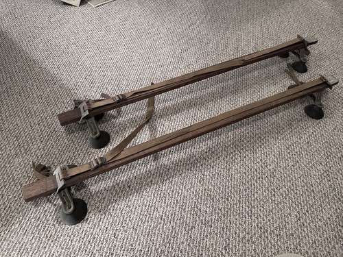 Vintage 1900s Car Oak Wood Roof Racks Skis Luggage Woody Rat Rod Custom ...