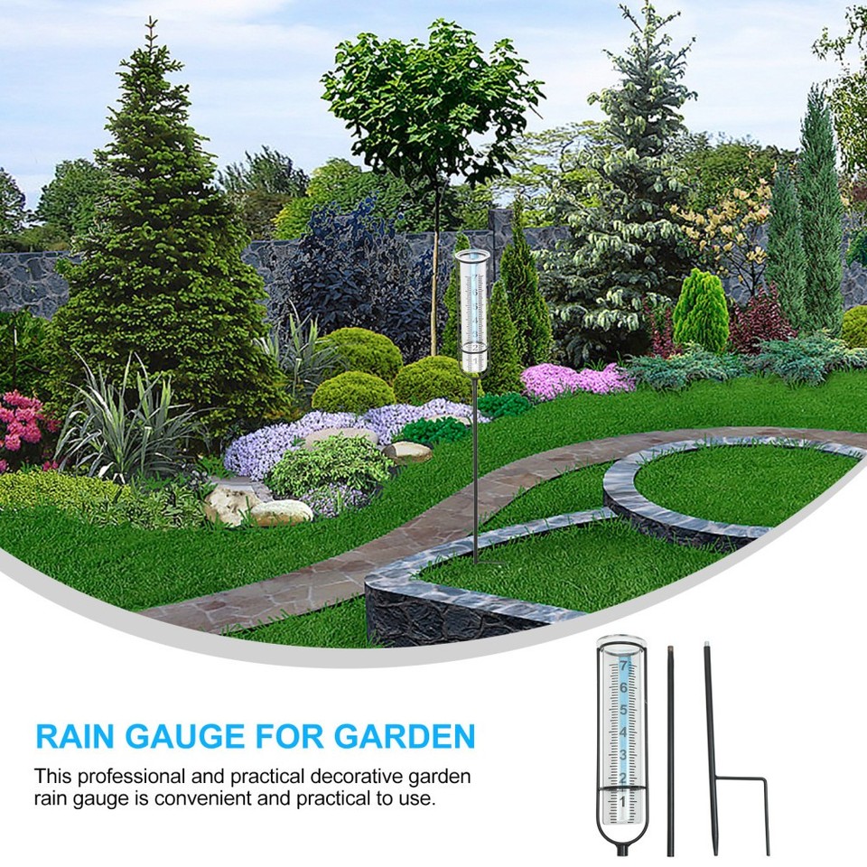 Rain Gauge Device with Metal Stake Accurate Garden Measuring Tool ...