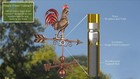 Large Handcraft Copper Rooster Weathervane Wind Vane Farmhouse Garden ...