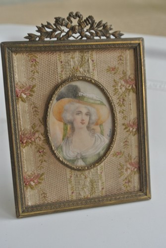 19th century Antique Victorian Miniature Lady Portrait Ornate Frame 4 ...