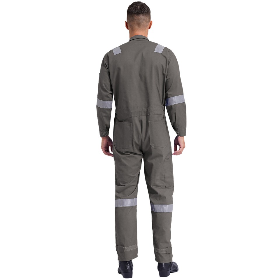 Mens Coveralls Jumpsuit Work Overalls One-piece Dustproof Dungarees ...