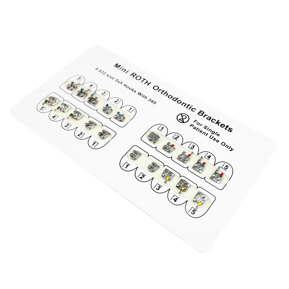 10 Packs Dental Metal Brackets Braces Orthodontic Mini Roth .022" 345 ...