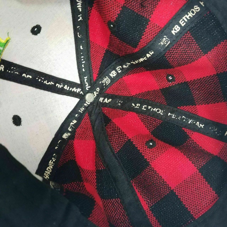 Baseball Cap KB Ethos Red Plaid FI Mens Embroidery Fitted Hat Size XL ...