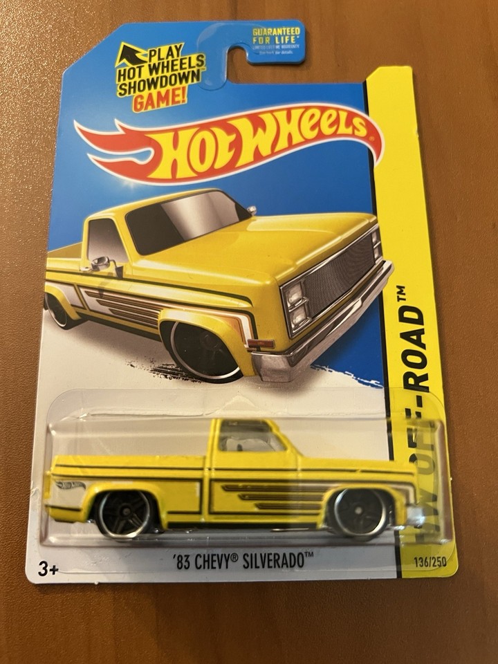 Hot Wheels Yellow ‘83 Chevy Silverado Stripes Pickup Truck Off-Road ...