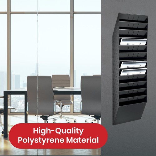 A4 Landscape Wall Mounted Document Holder with 12 Compartments for ...