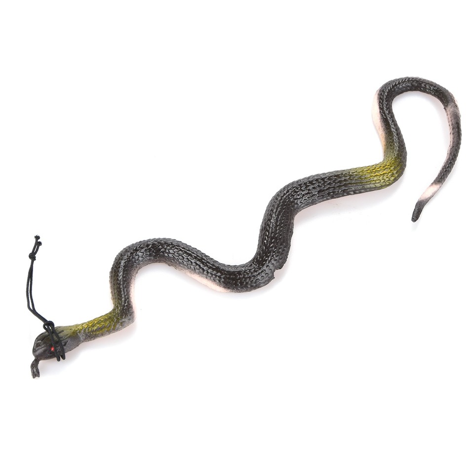 16" Brown Rubber Toy Fake Snake Safari Garden Prop Joke Prank Halloween ...