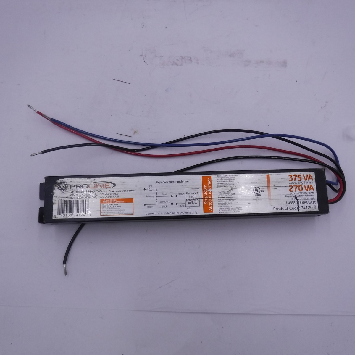 277 To 120 Lighting Transformer GE Low Voltage Transformer For Older