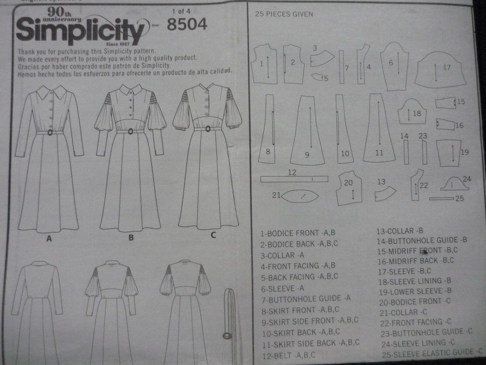 2017 SIMPLICITY PATTERN # 8504~WOMENS VINTAGE 1930s DRESSES~SIZES 12-20 ...