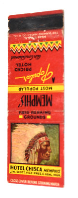 Hotel Chisca Memphis Tennessee 20 Strike Matchbook Cover | eBay