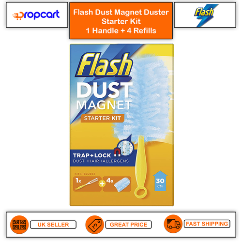 FLASH Dust Magnet Duster with 1 Handle+4 Refills or Refill Packs or ...