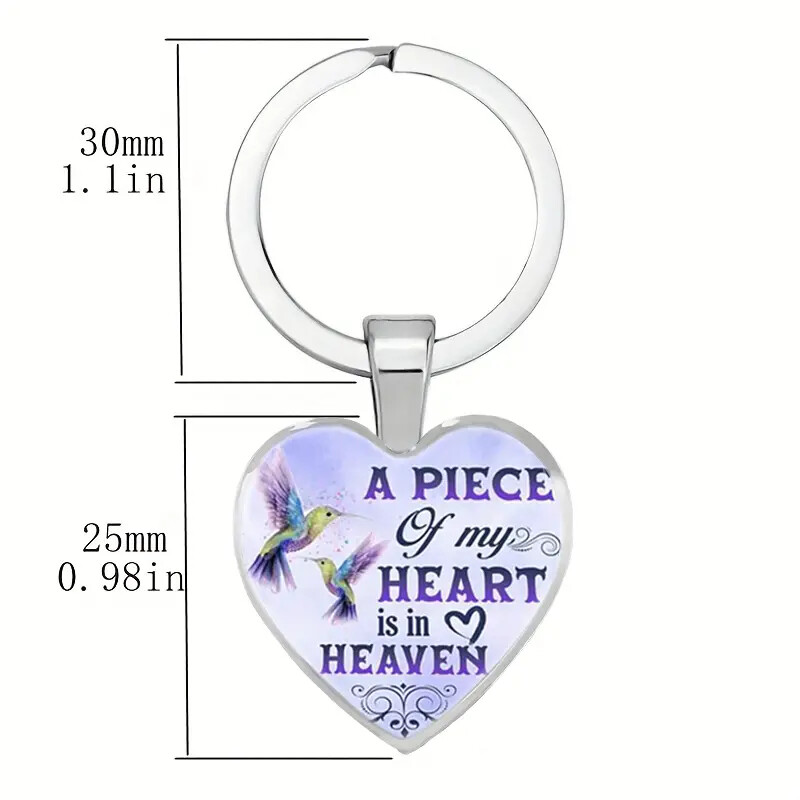 Hummingbird Purple Heart Shaped Keychain | eBay